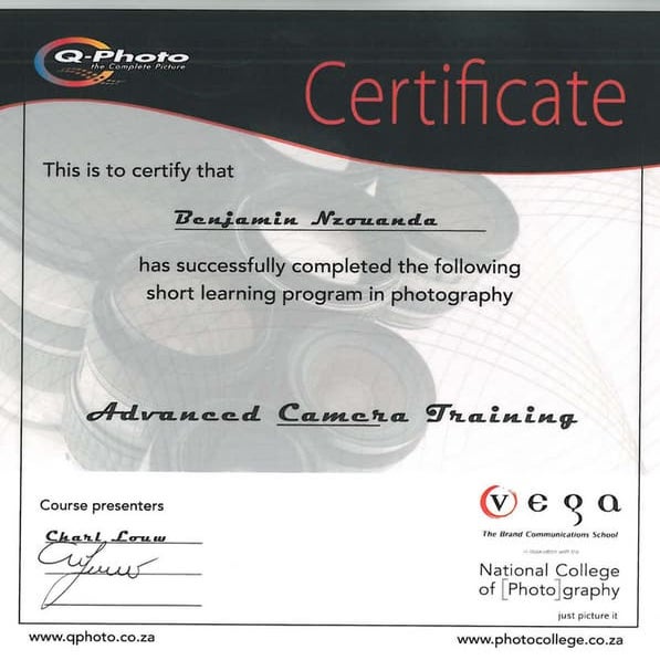 ADVANCE CAMERA TRAINING CERTIFICATE | PDF