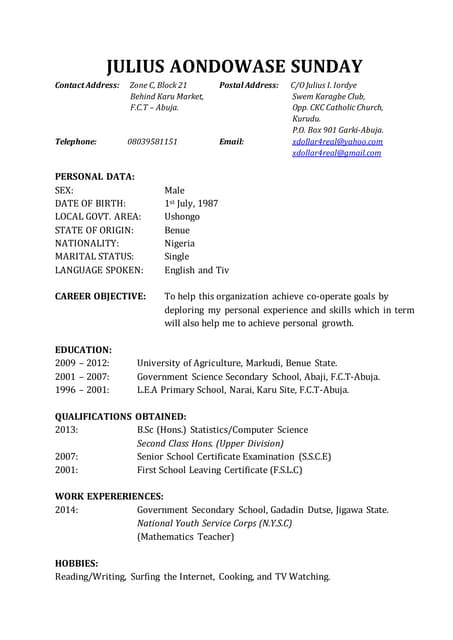 ALI PRECIOUS CHINYERE CV-1-1-1-1 | PDF