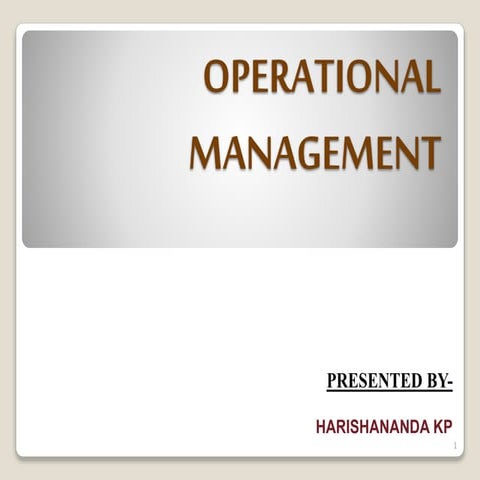 OPERATIONAL MANAGEMENT(1) | PPTX