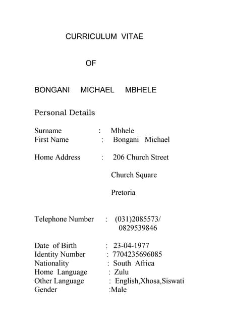 Verkorte CURRICULUM VITAE | DOCX