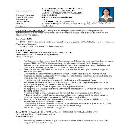 Resume of somsri1 (3) | DOC