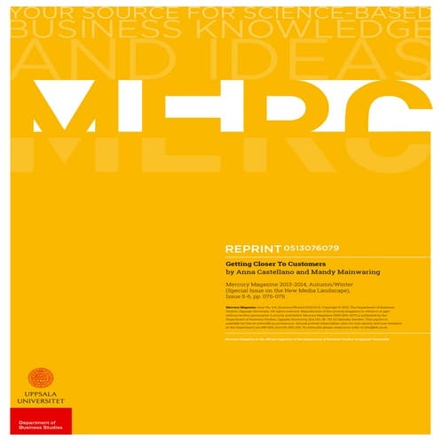 Getting Closer to Customers | PDF