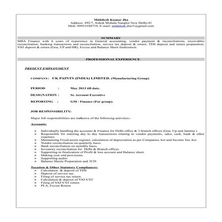 Resume- Shyam S Sharma | DOC
