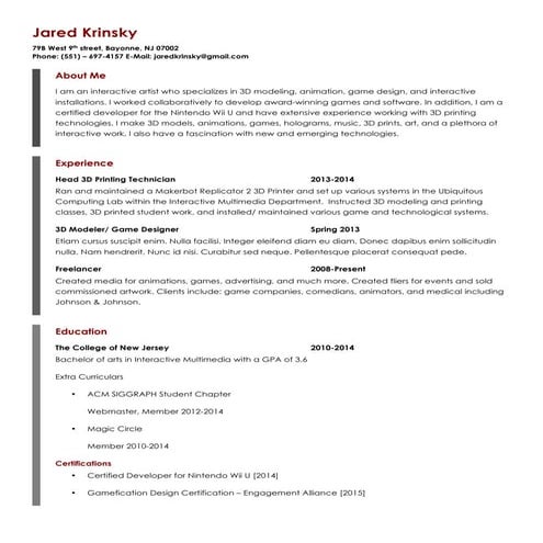 Dana cv | PDF