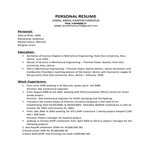 eng. jamal - cv | DOCX