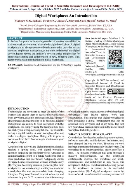 The Future of Work How Digital Workplace Technologies Enhance Productivity | PDF