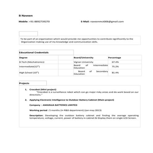 Naveen resume1 | DOC | Technology & Computing