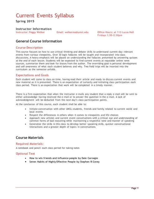 "Nature and Society" syllabus | PDF