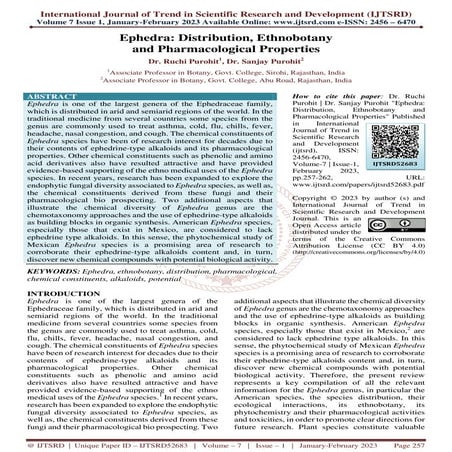 Ephedra Distribution, Ethnobotany and Pharmacological Properties | PDF