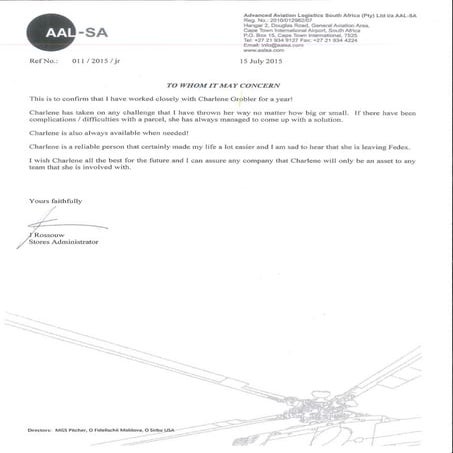 Letter for charlene | PDF