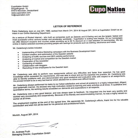 Letter of reference | PDF