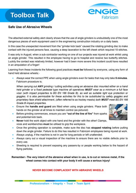 TOOLBOX TALK | lifting & rigging operations | PDF