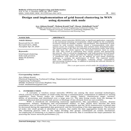 Design And Implementation Of Grid Based Clustering In Wsn Using Dynamic
