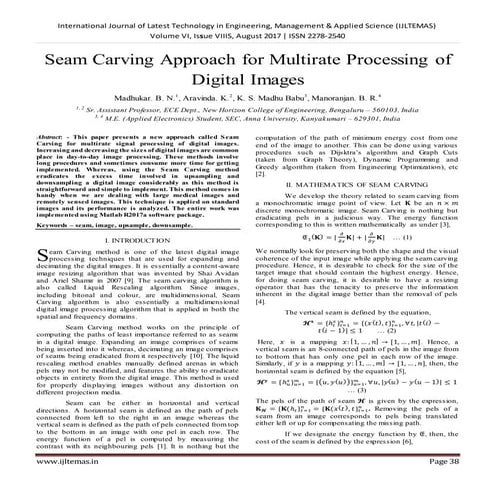 Seam Carving Approach for Multirate Processing of Digital Images | PDF