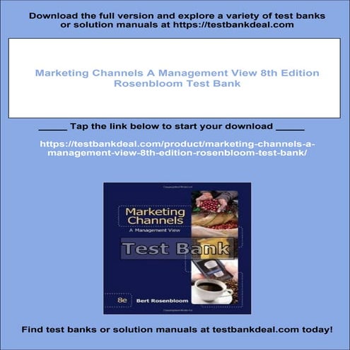 Marketing Channels A Management View 8th Edition Rosenbloom Test Bank | PDF