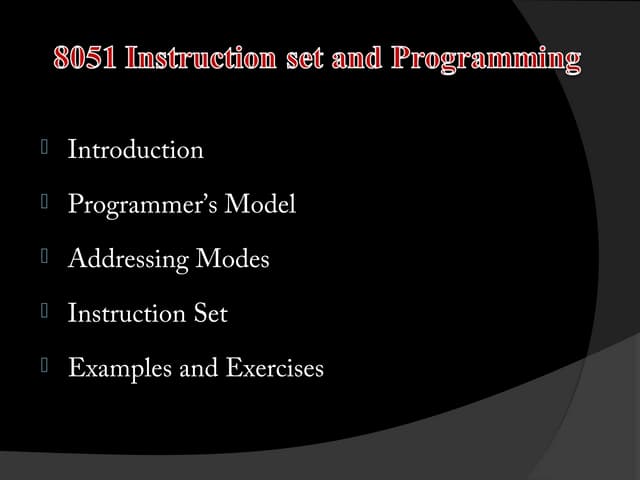 Instruction Set Of 8051 Microcontroller