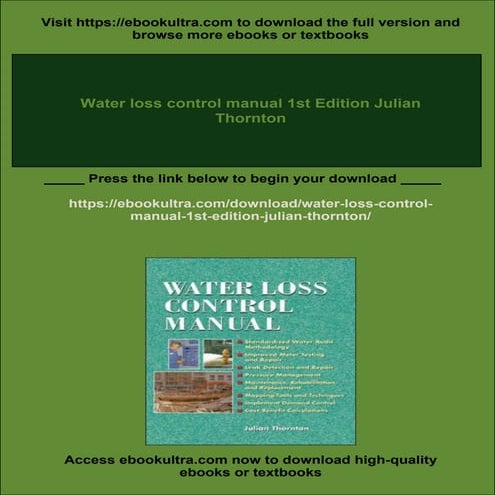 Water loss control manual 1st Edition Julian Thornton | PDF