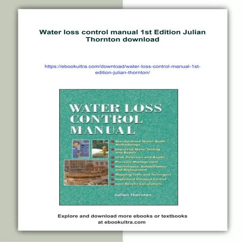 Water loss control manual 1st Edition Julian Thornton | PDF