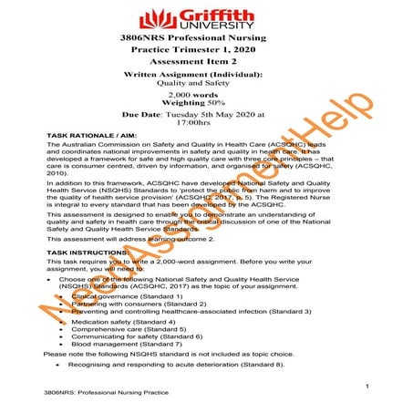 3806NRS Nursing Assignment Help | PDF