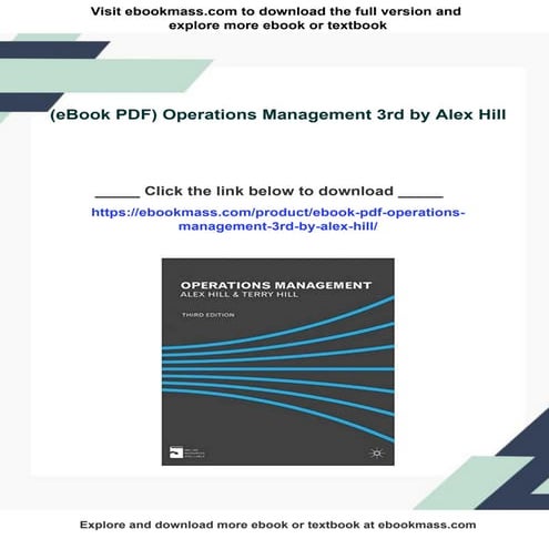 (eBook PDF) Operations Management 3rd by Alex Hill | PDF