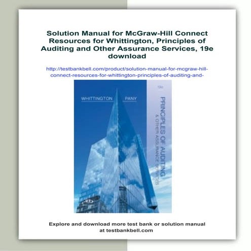 Solution Manual for McGraw-Hill Connect Resources for Whittington ...