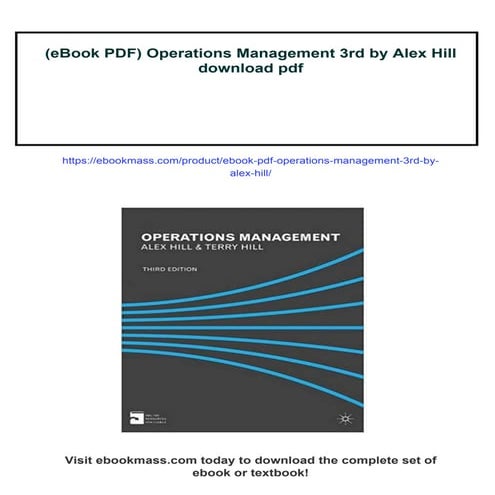 (eBook PDF) Operations Management 3rd by Alex Hill | PDF