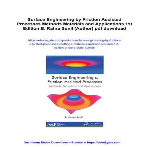 Surface Engineering by Friction Assisted Processes Methods Materials ...