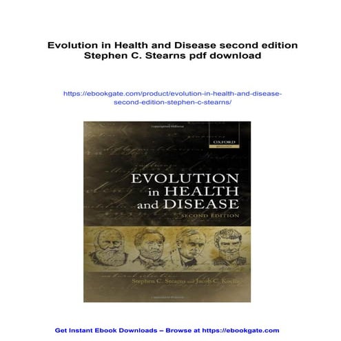 Evolution in Health and Disease second edition Stephen C. Stearns | PDF