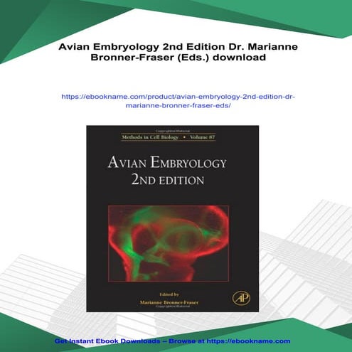 Avian Embryology 2nd Edition Dr. Marianne Bronner-Fraser (Eds.) | PDF
