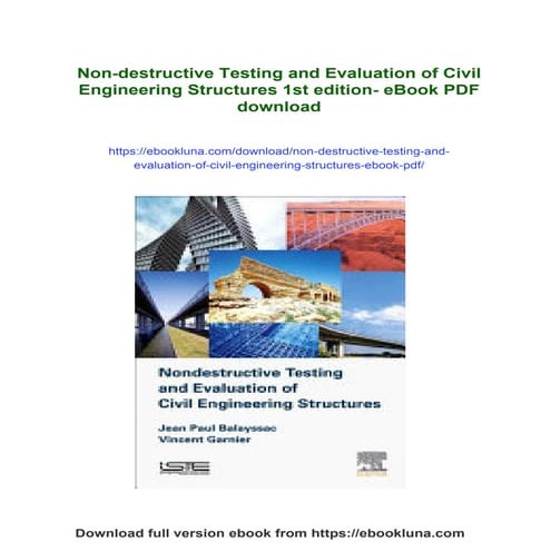 Non-destructive Testing and Evaluation of Civil Engineering Structures ...