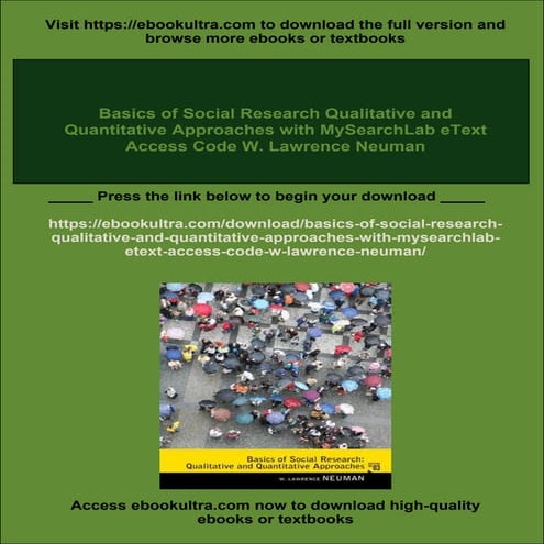 Basics Of Social Research Qualitative And Quantitative Approaches With