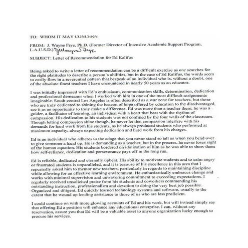 EdK Recommendation Letter from Wayne Frye | DOC