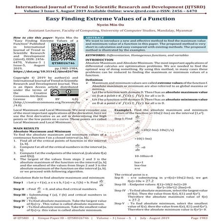 Easy Finding Extreme Values of a Function | PDF