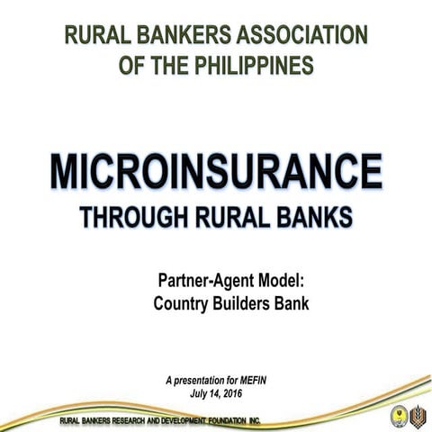 MEFIN_Microinsurance through Rural Banks | PPT