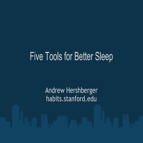 Five Tools For Better Sleep | PPT | Sleep Disorders | Diseases and ...
