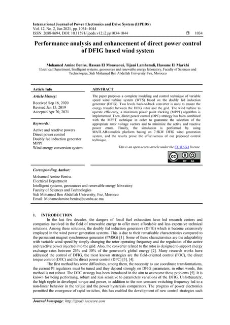 Performance Analysis And Enhancement Of Direct Power Control Of Dfig
