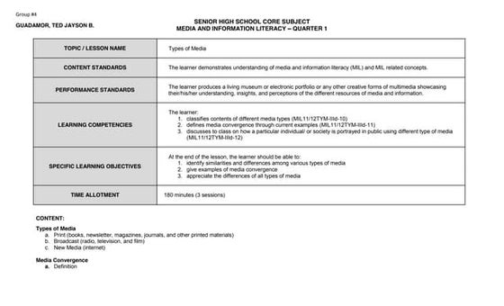 CREATIVE TECHNOLOGY GRADE 8, LP 1ST QUARTER WEEK 1, ELEMENTS OF ...