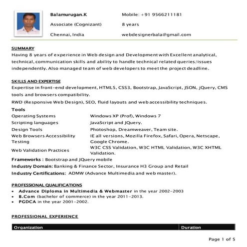 Balamurugan_Webdeveloper | PDF