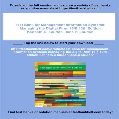 Test Bank for Management Information Systems: Managing the Digital Firm ...