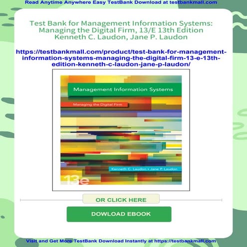Test Bank for Management Information Systems: Managing the Digital Firm ...