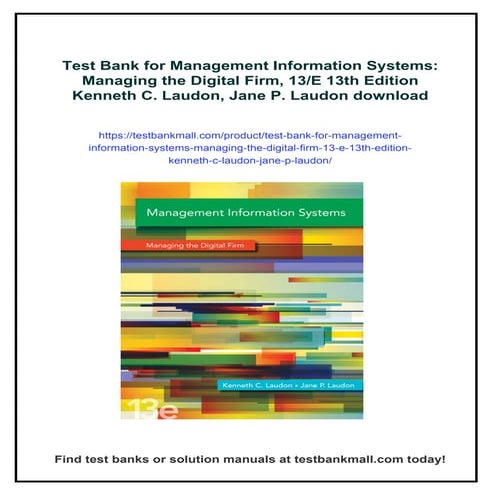 Test Bank for Management Information Systems: Managing the Digital Firm ...