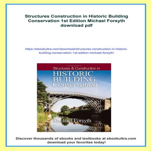 Structures Construction in Historic Building Conservation 1st Edition ...