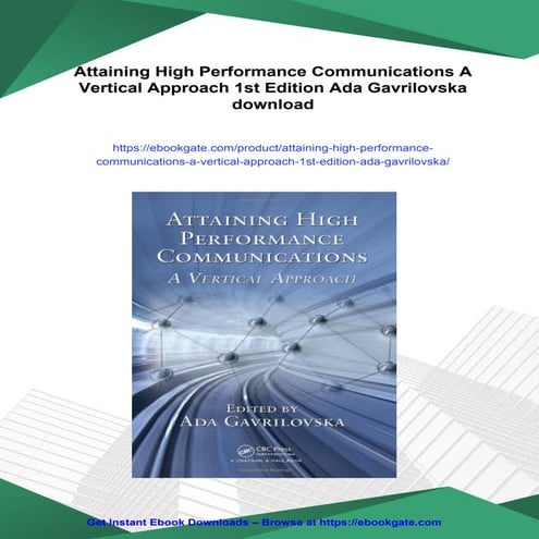 Attaining High Performance Communications A Vertical Approach 1st ...
