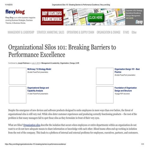 [Whitepaper] Organizational Silos 101: Breaking Barriers to Performance ...