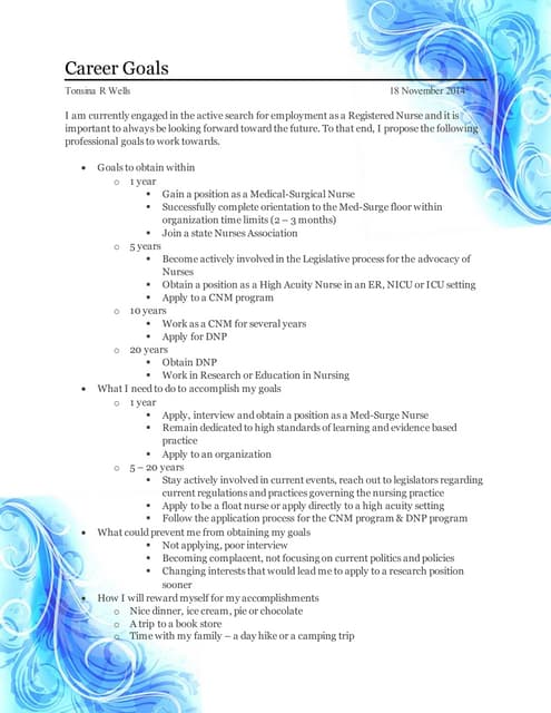 Nursing Career Goals