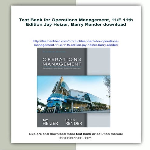 Test Bank for Operations Management, 11/E 11th Edition Jay Heizer ...