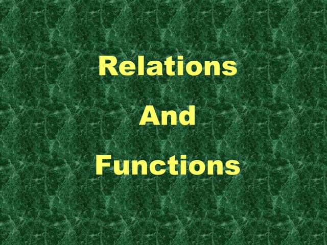 Relations and functions | PPT