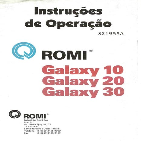 Manual Romi Galaxy | PDF