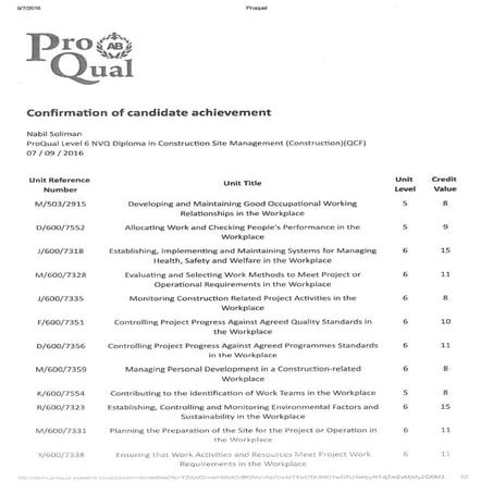 Nabil Soliman NVQ level 6 | PDF