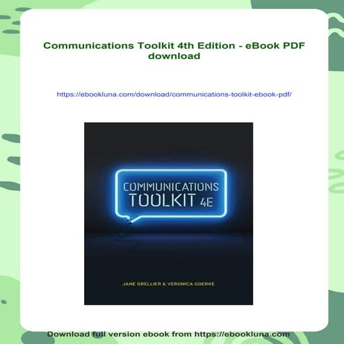 Communications Toolkit 4th Edition - eBook PDF | PDF